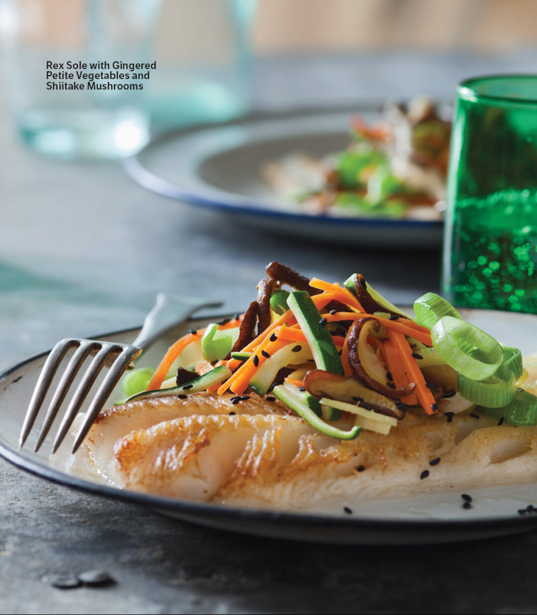 REX SOLE WITH GINGERED PETITE VEGETABLES AND SHIITAKE