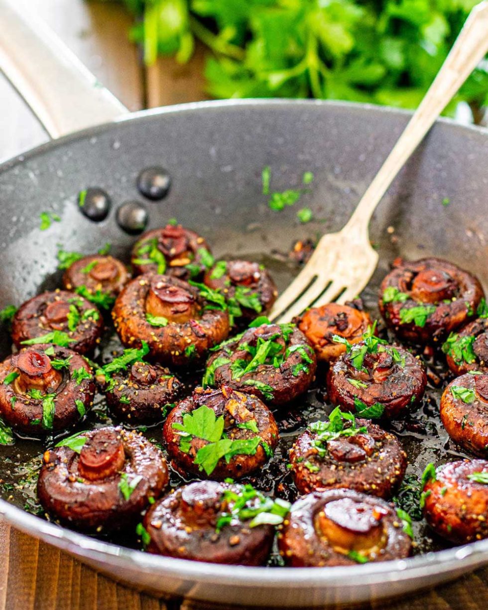 Grilled Portobello Steaks with Red Wine Cream Sauce